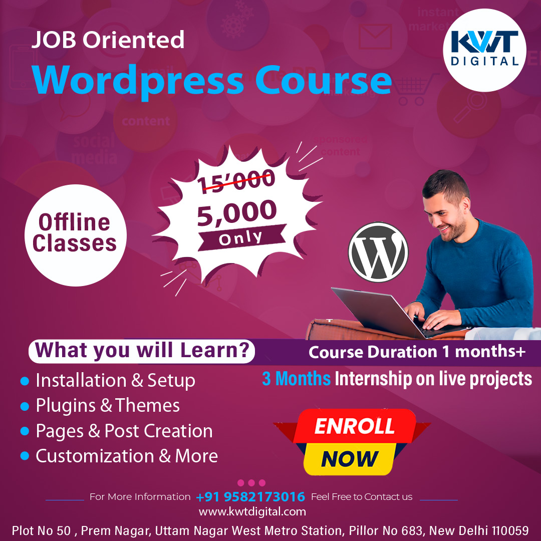 Wordpress Designing Development Course In Uttam Nagar Delhi